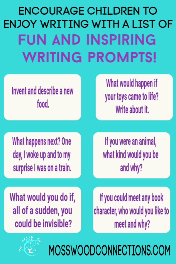 More Than One Hundred Writing Prompts For Kids Mosswood Connections