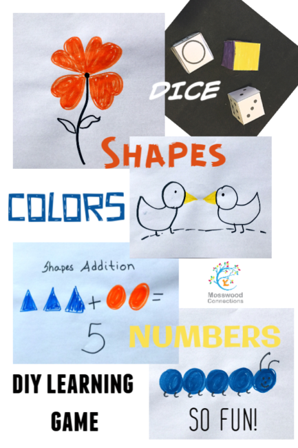 Shapes, Colors, and Numbers Dice Games - Mosswood Connections