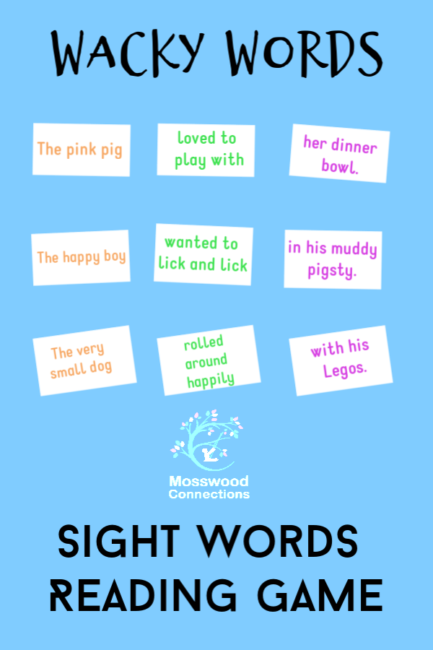 Wacky Words Sight Words Reading Game - Mosswood Connections